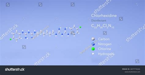 Chlorhexidine Molecule Molecular Structure Disinfectant 3d Stock