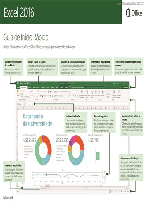 Clique Apostilas Excel 2016 Guia De Início Rápido