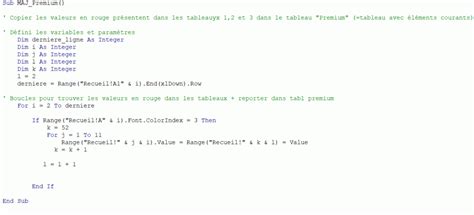 message d erreur vba end if sans bloc if