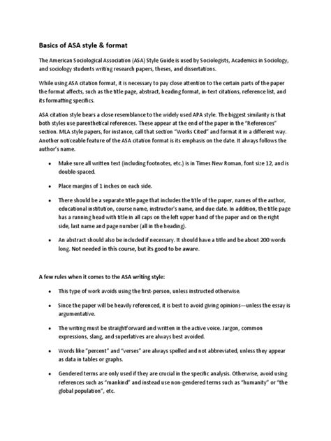 Basics Of Asa Style Pdf Citation Writing