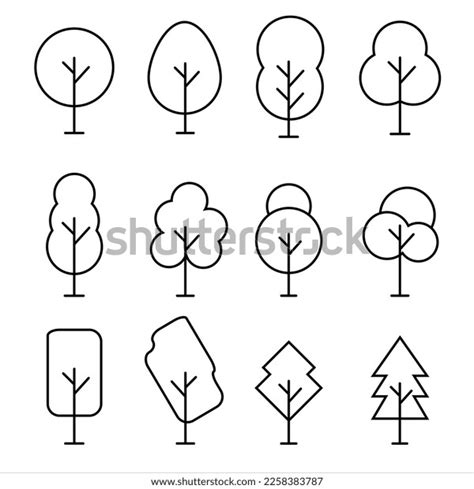 Tree Line Icon Naturally Beautiful Symbol Stock Vector Royalty Free Shutterstock