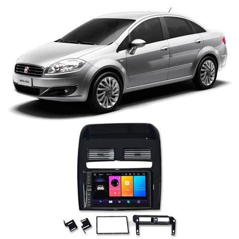 Central Multimídia Fiat Linea 2008 A 2012 7 Polegadas Sistema Android Play Store Bt Usb Gold