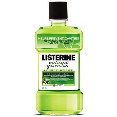 Listerine Natural Antiseptic Mouthwash Green Tea 250 Ml Junglelk