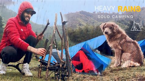 Solo Camping In Heavy Rain Relaxing Rain Camping The Umar Youtube