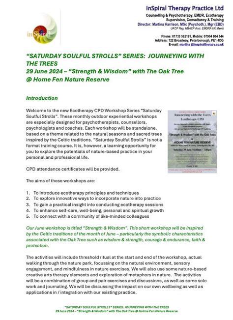 Martina Harrisons Next Eco Therapy Cpd Workshop Is Coming Up At The End Of The Month Not To Be