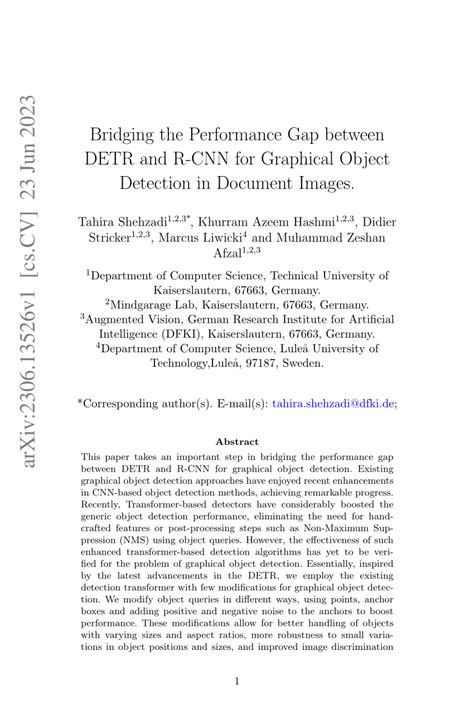 Pdf Bridging The Performance Gap Between Detr And R Cnn For Graphical Object Detection In