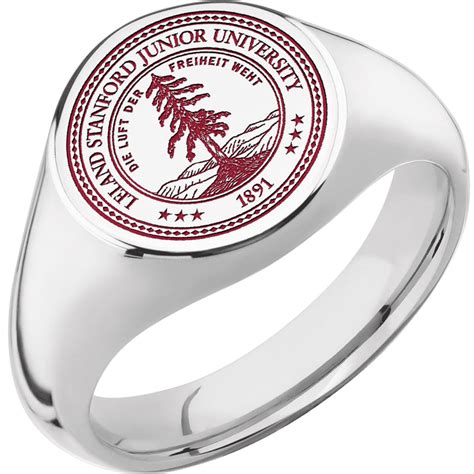 Stanford University Custom Collegiate Palladium Silver Signet Ring