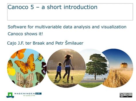 Introduction To Canoco Software For Multivariate Data Analysis Ppt