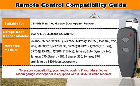 2 For M3 2312 Garage Door Opener Remote Control 315mhz Compatible With