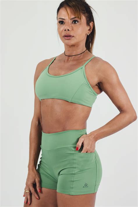 Shorts MÔnaco Verde Claro Loja Erica Garbo