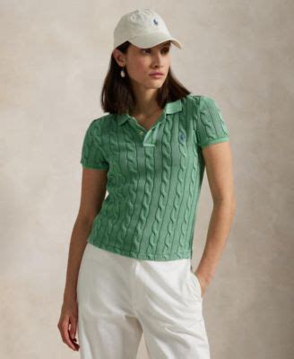 Polo Ralph Lauren Womens Cable Knit Polo Shirt Macys