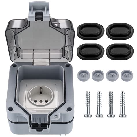 Outdoor Outlet Socket Waterproof Ip66 Single Wall Socket Exterior