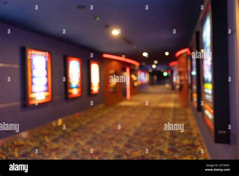 Movie Theater Entrance Interior Blur Image Use For Background Of