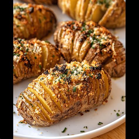 Crispy Hasselback Potatoes With Garlic And Parmesan