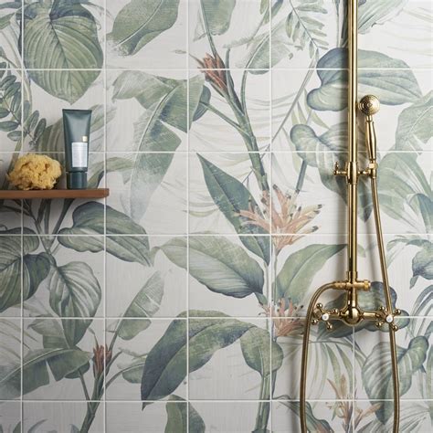 Angela Harris Wilder Spring Leaves Mural 8x8 Matte Porcelain Tile