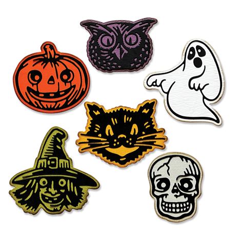 Sizzix Thinlits Dies By Tim Holtz 12pkg Retro Halloween 630454282037