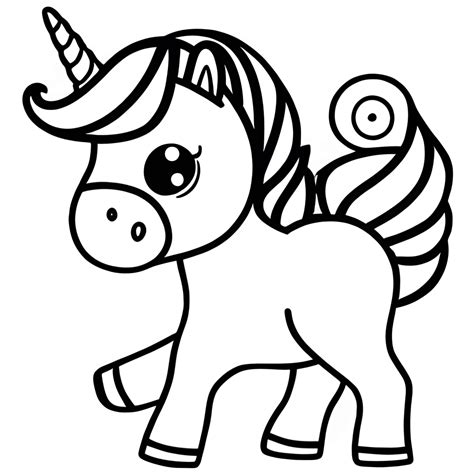 Black And White Unicorn Cartoon Graphic · Creative Fabrica