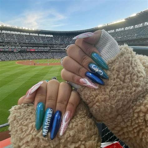 Seattle Mariners Baseball Nails Baseball Nails Mariners Baseball