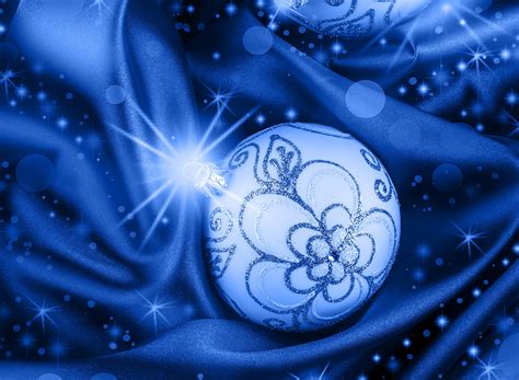 Download Sparkles Blue Christmas Ornaments Holiday Christmas Hd Wallpaper