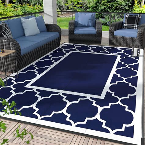Genimo Outdoor Rug Waterproof For Patio Decor Foldable Reversible
