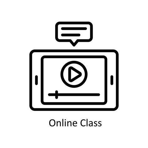 Online Class Vector Outline Icons Simple Stock Illustration Stock