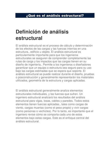 Estructuras El Análisis Estructural