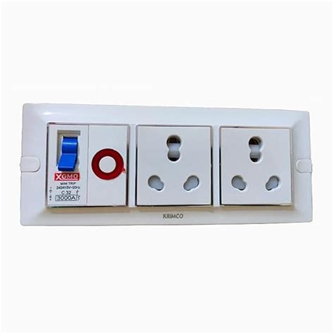 16 Amp Switch Board Modular 2 Socket With Mcb And Indicator 25 Ampere
