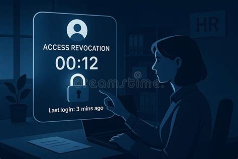 Illustration Of Access Revocation Alert On A Computer Screen Depicting