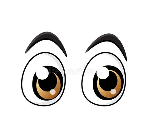 Ojos De Personaje De Dibujos Animados Marrones Aislados Sobre Fondo