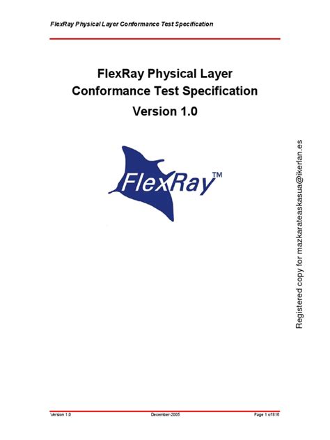 Flexray Physical Layer Conformance Test Specification V10 Pdf