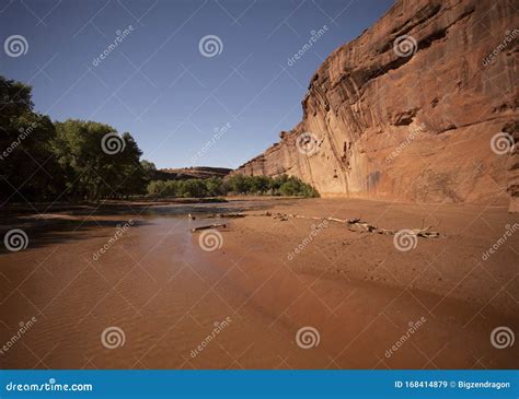 Wash At The Bottom Of Canyon De Chelly In Arizona Stock Image Image