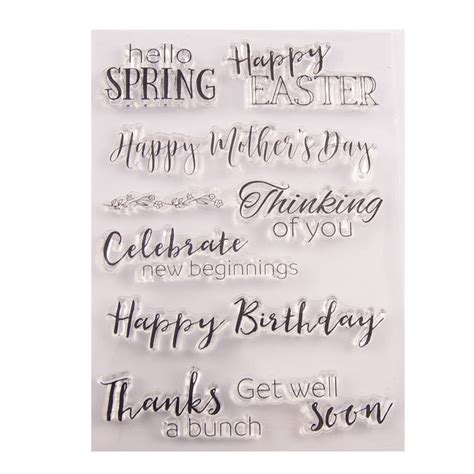 Cursive Blessing Phrases Silicone Clear Stamp For Grandado