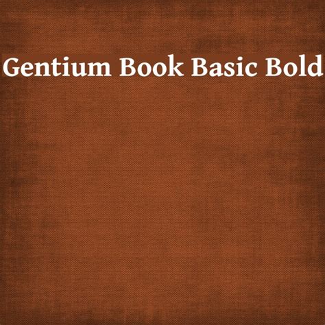 Gentium Book Basic Bold Font