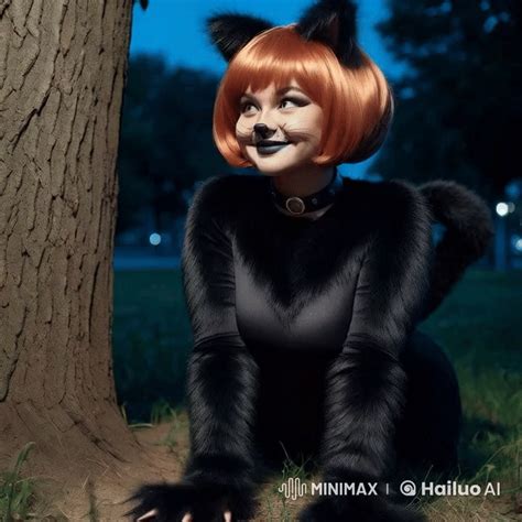Animated Cute Pudgy Ginger Black Cat Catgirl By Mysticnitekatt On