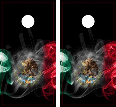 Mexico Smoke Flag Mexican Cornhole Board Wrap Corn Hole Board Latin Etsy
