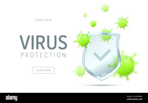 Virus Protection Concept Security Shield For Virus Protection Vector