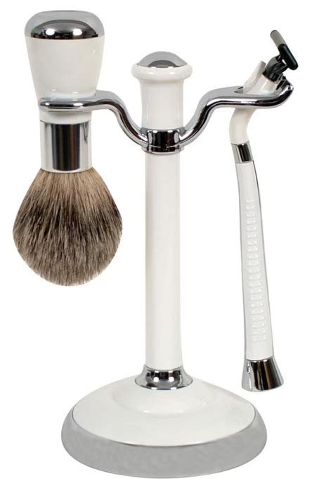 Comoy Wg Shave Set Mach 3 White Chrome Pipe Cigar Cigarette Shisha Tobacco Smoking