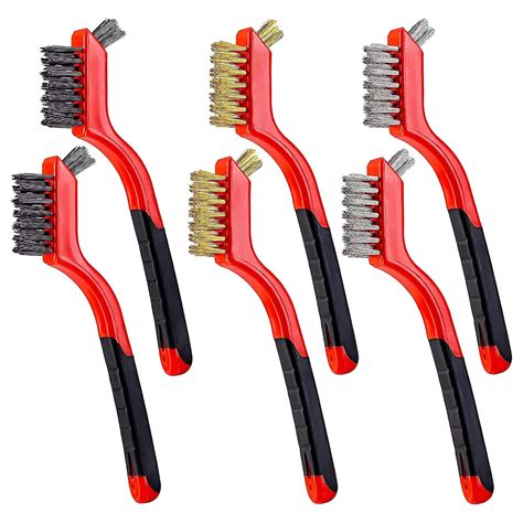 6pcs Small Wire Brushes For Cleaning Metal Brushes Brass Wire Brush