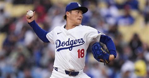 Yamamoto Pitches 5 Scoreless Innings In Rain Interrupted Dodger Stadium