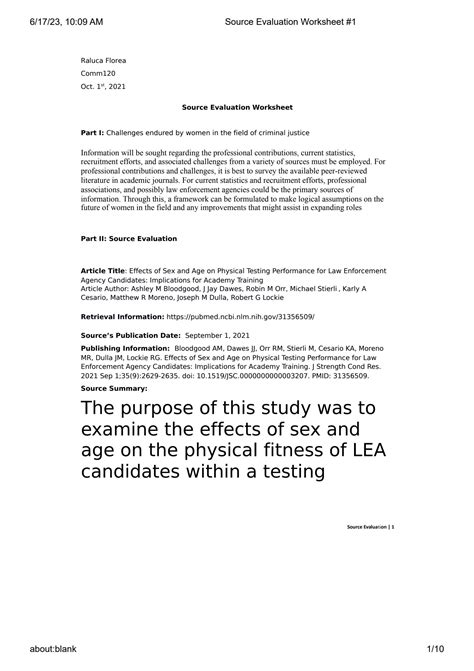 Solution Source Evaluation Worksheet 1 Studypool