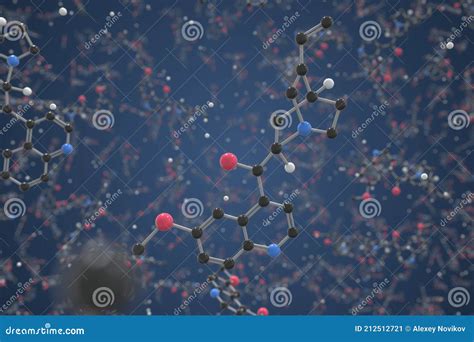 Quinine Molecular Structure 3d Model Molecule Antimalarials