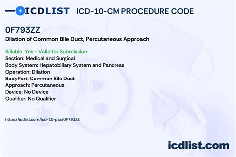Icd 10 Pcs Procedure Code 0f793zz Dilation Of Common Bile Duct