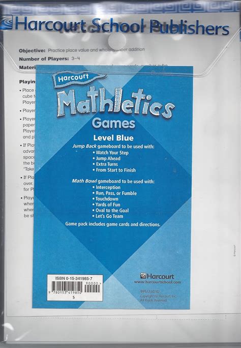 Harcourt School Publishers Mathletics Games Mathletics Grade 5