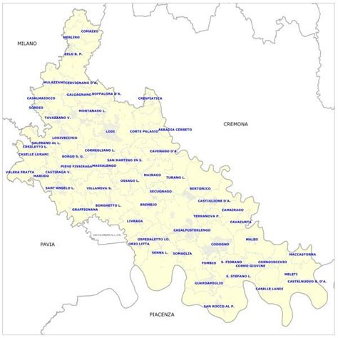 Italia Provincia Di Lodi Lo Com 60 Kmq 782 Fraz 273 Ab 228 000