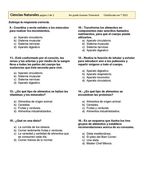 Examen Trimestre Bloque I 3° Primaria Ciclo Escolar 2022 2023página09