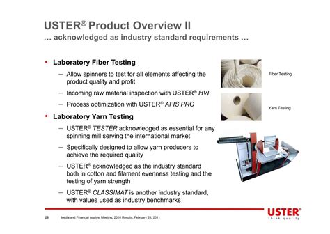 Uster ® Product Overview