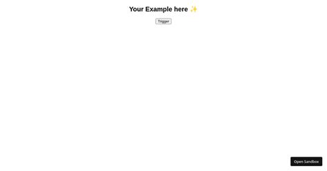 reactjs popup issue template forked codesandbox