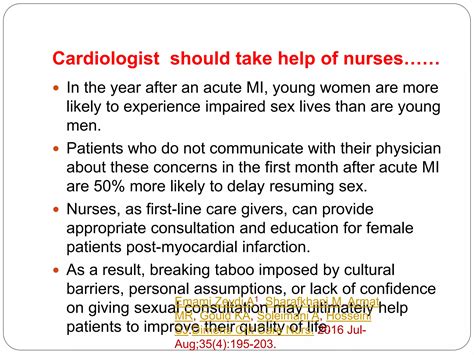 Sex After Acute Myocardial Infarction Heart Attack Ppt