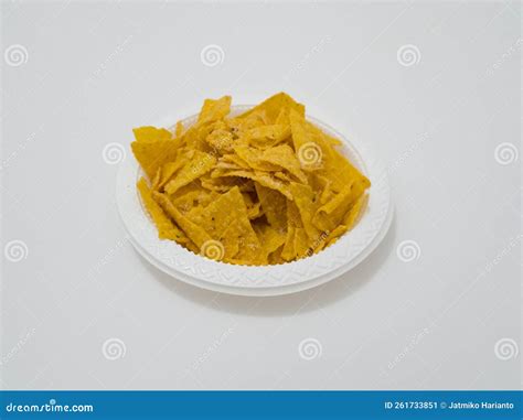 Crispy Chips Made From Corn And Other Ingredients With A Savory Taste Stock Image Image Of