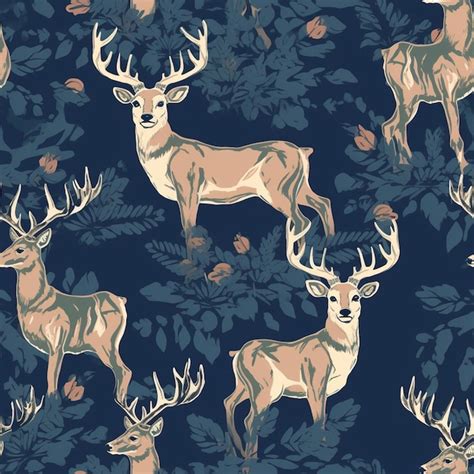 Premium Ai Image Deer Pattern Background
